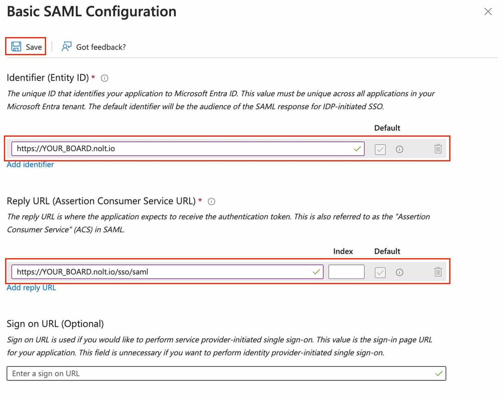 Single sign-on (SSO) via Microsoft Entra ID (Azure AD) · Help · Nolt