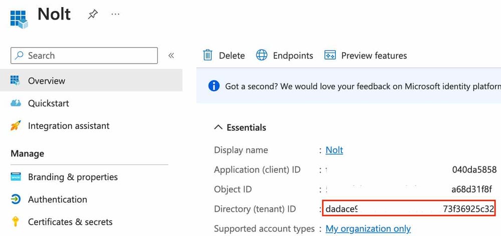 Single sign-on (SSO) via Microsoft Entra ID (Azure AD) · Help · Nolt